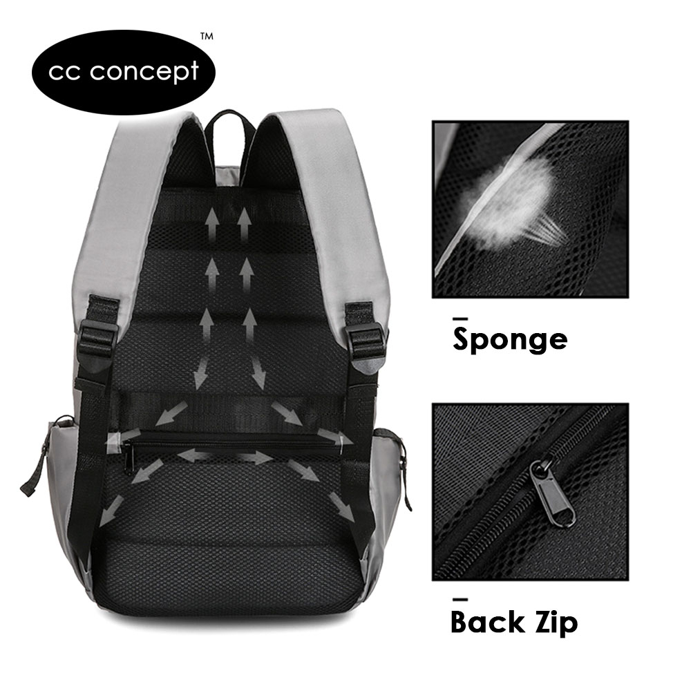 CC CONCEPT Premium Laptop Backpack Waterproof USB Charging Travel Bag ...