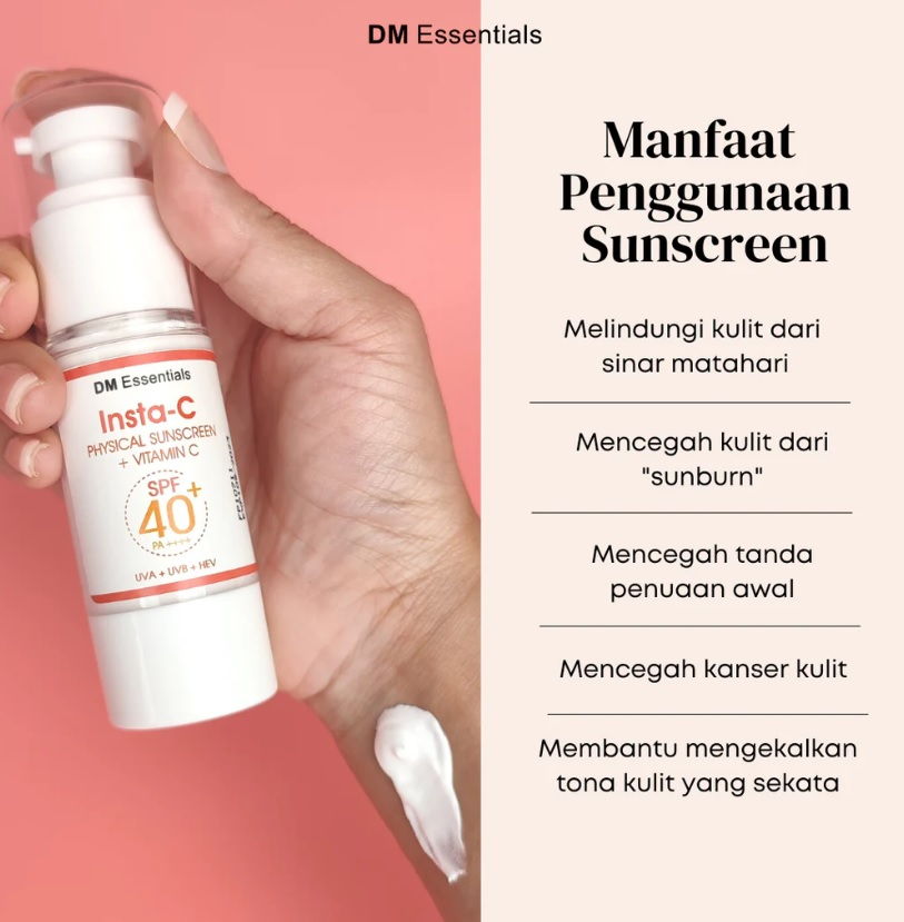 DM Essentials Insta-C Physical Sunscreen + Vitamin C SPF40+ (30ML ...