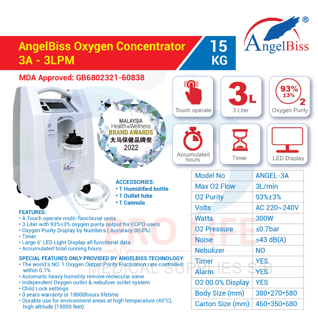 Angelbiss Oxygen Concentrator 5A - 5LPM / 3A - 3LPM /1S - 1LPM | Shopee ...
