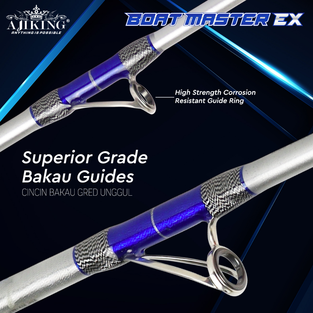 Ajiking Boat Master EX Butt Joint Fishing Rod Max Load (1.6M-1.98M/12kg ...