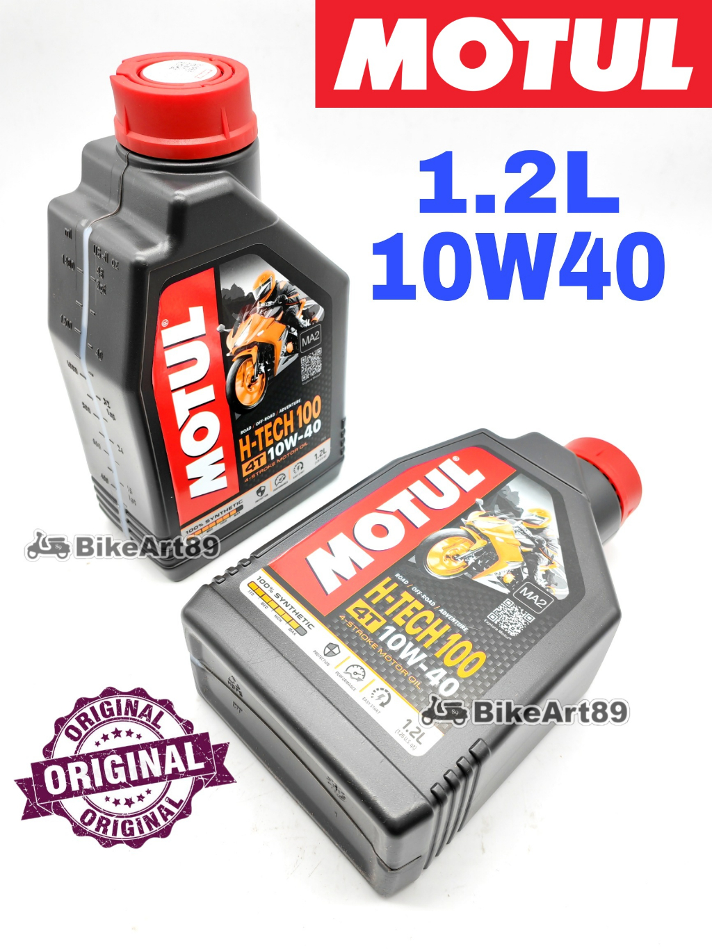 ENGINE OIL 1.2 LITRE 4T MOTUL H-TECH 100 LUBRICANT 10W-40 100% FULLY ...