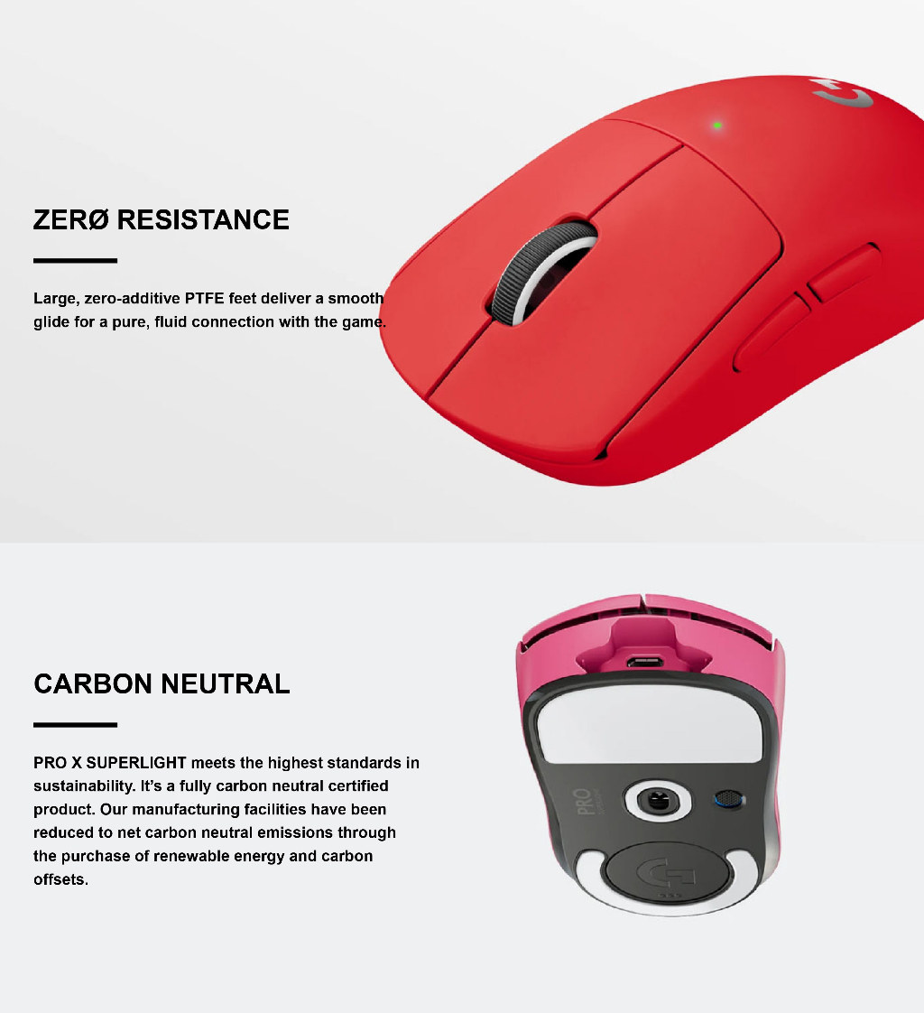 LOGITECH G PRO X SUPERLIGHT Gaming Mice with LIGHTSPEED Wireless ...