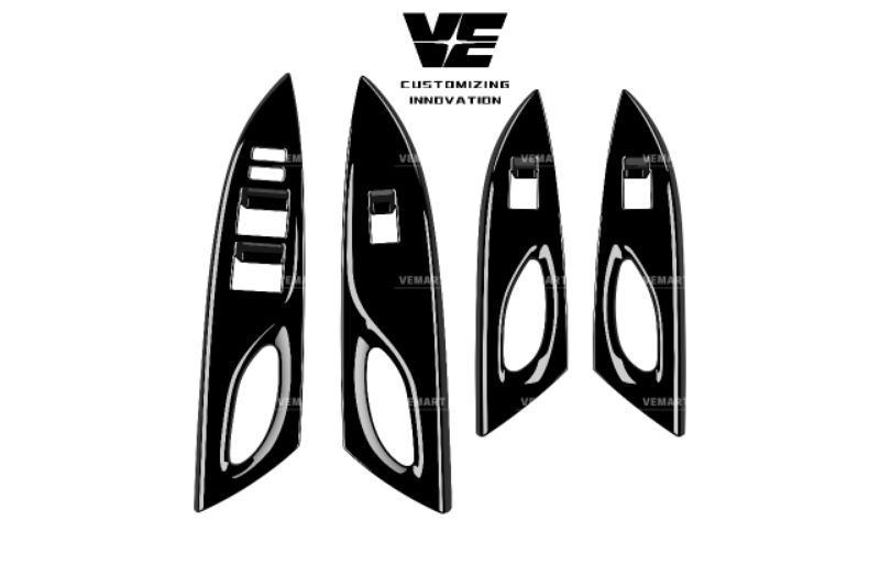 Vemart toyota vios ncp 150 carbon fiber window switch panel frame cover ...