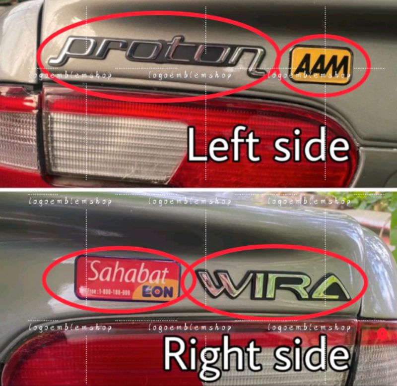 Car Sticker & Emblem Proton Wira 1.5 GLI / 1.6 XLI Logo AAM SAHABAT EON ...
