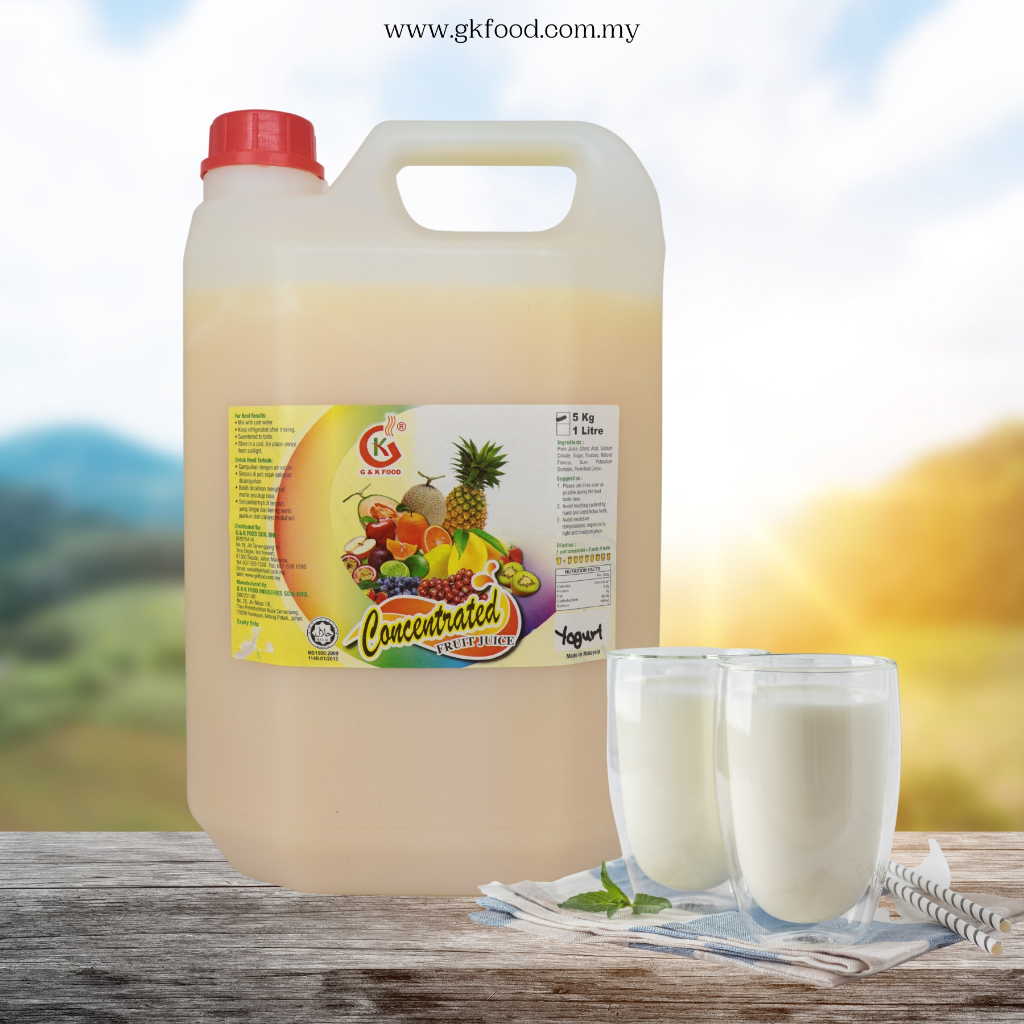 G&K 1:8 Concentrate Yoghurt Syrup 5kg(4L) | Syrup Yogurt Pekat Halal | Yoghurt Drinks,Dessert ...