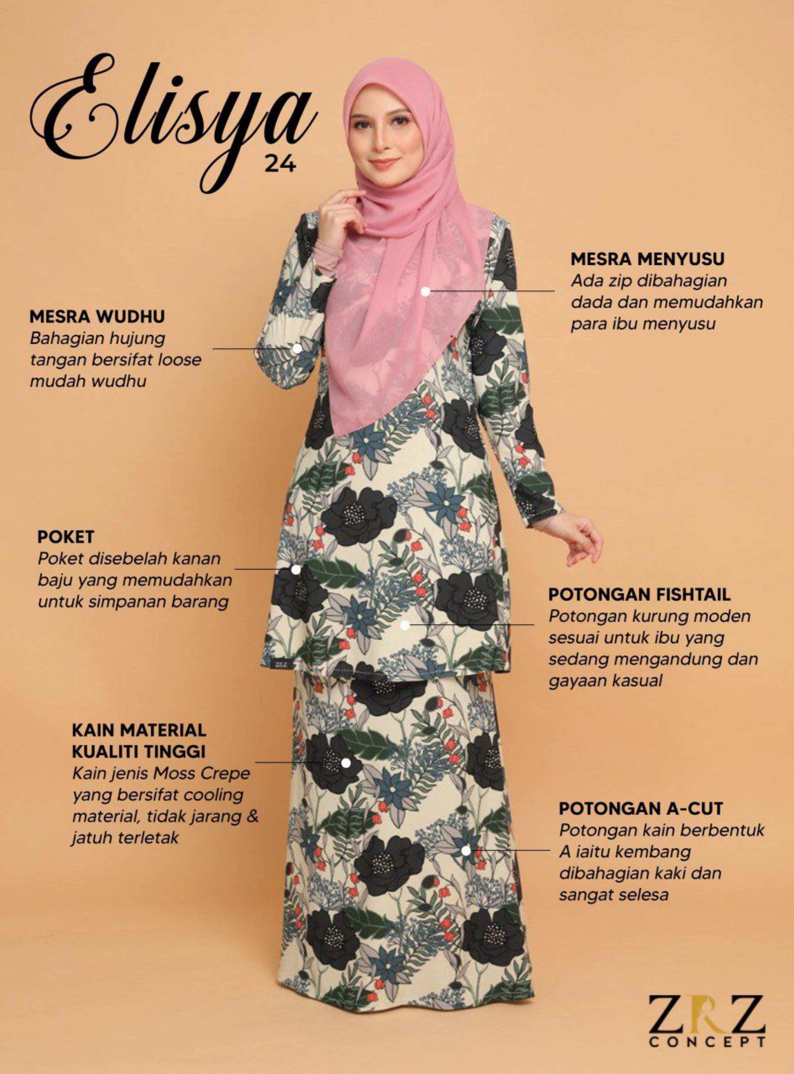 Baju Kurung Tanpa Gosok Elisya Ironless. Baju kurung ironless. Baju kurung murah cantik. Kurung ...