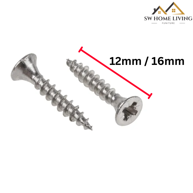 SW Skru CSK 50biji Saiz M8 M6 12mm 16mm 50pcs Screw Chrome Flat Head ...