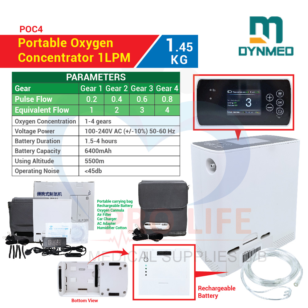Dynmed Portable Oxygen Concentrator 1LPM (POC4) | Shopee Malaysia