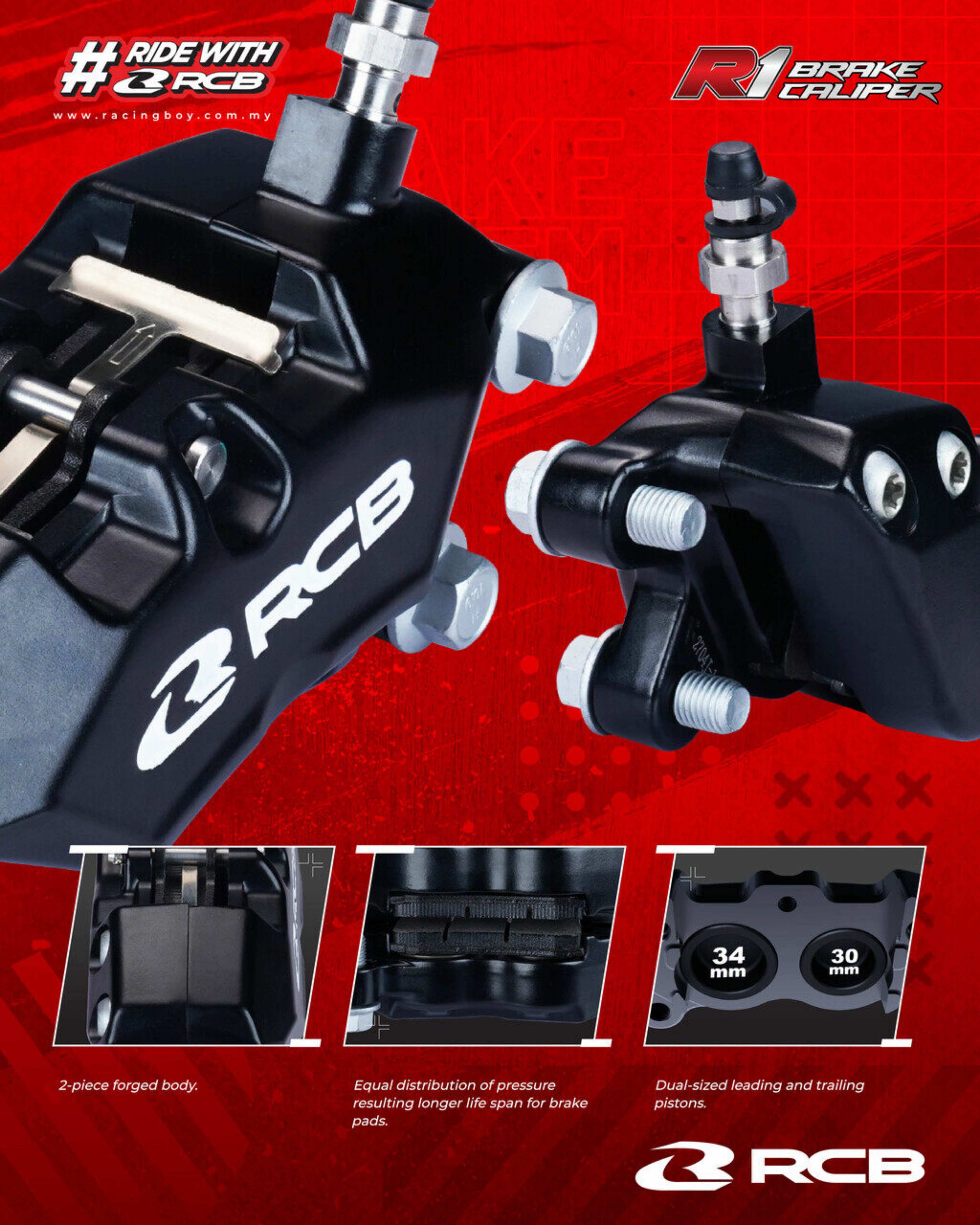 RCB R1 SERIES 4 PISTON CALIPER UNIVERSAL KELIPER 30MM 34MM | Shopee ...