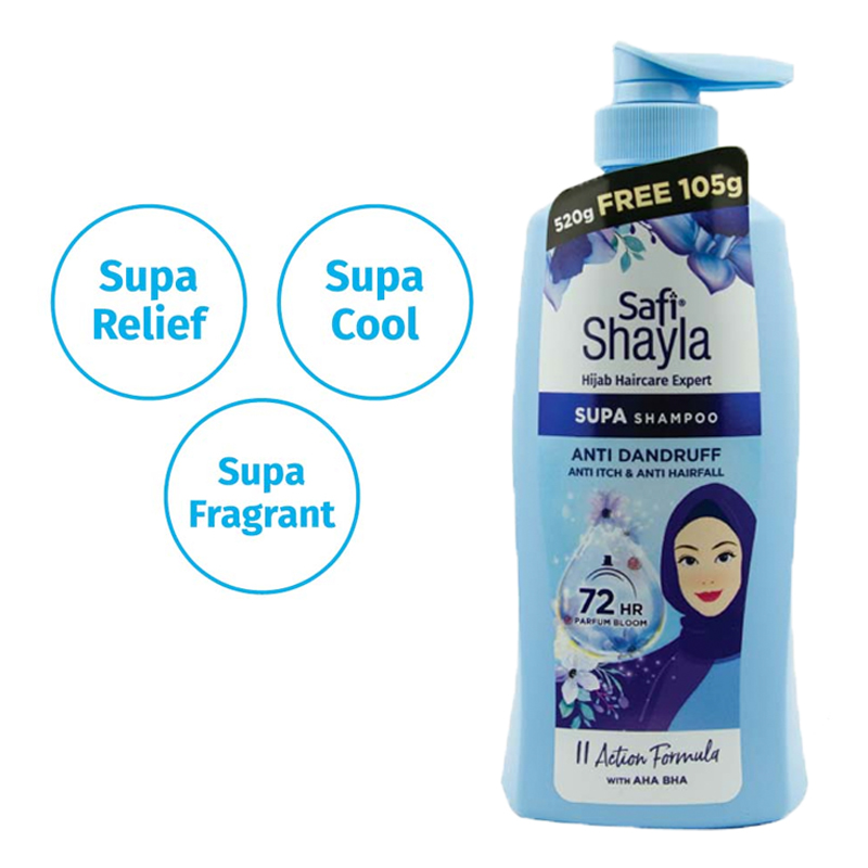 Safi Shayla Hijab Shampoo Supa Micellar Fresh Anti Frizz Anti Itch Anti ...