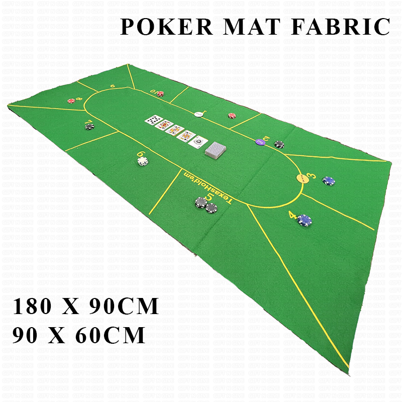 180 x 90cm / 90 x 60cm Texas Hold'em Poker Mat Fabric Tabletop Card ...