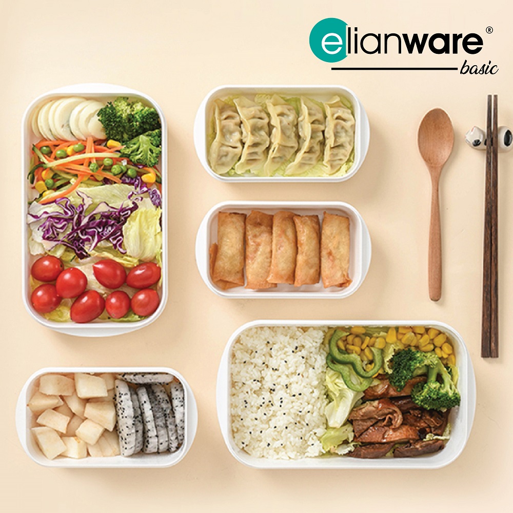 Elianware Plastic Bento Lunch Box With Fork & Spoon Food Keeper ...