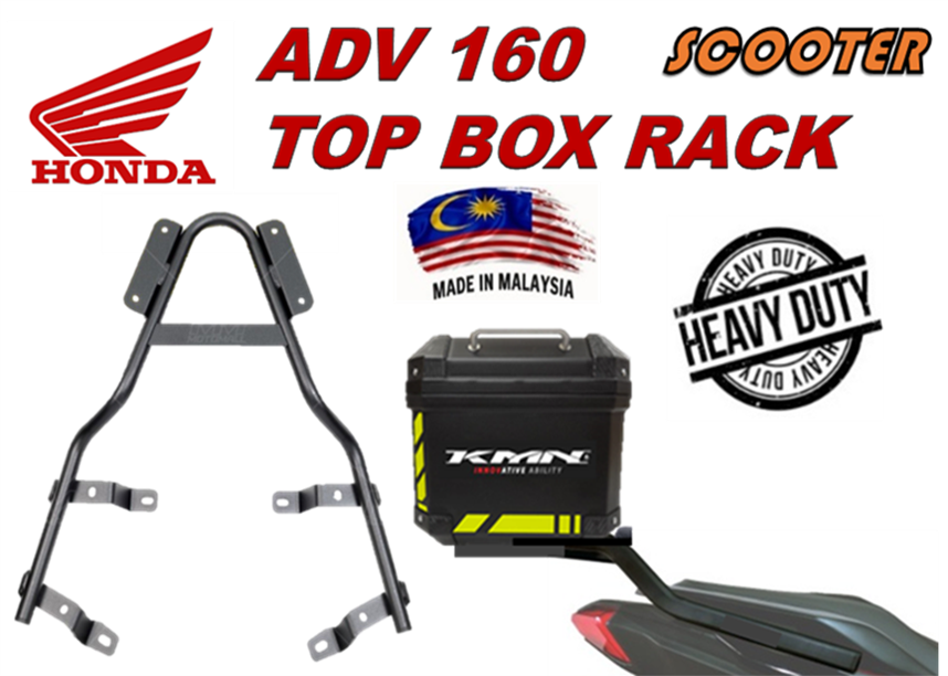 HONDA ADV 160 TOP BOX RACK HEAVY DUTY MONORACK STRONG QUALITY METAL ...