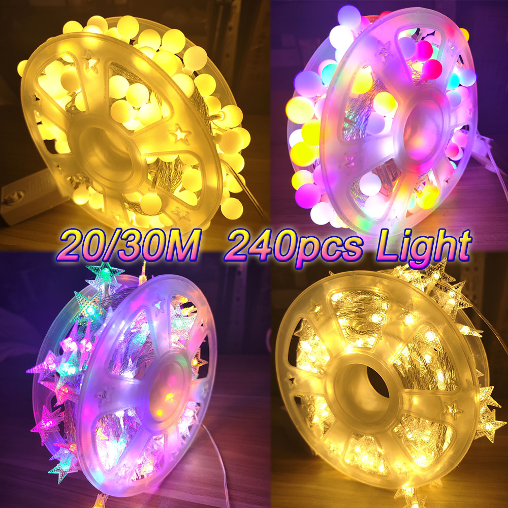 30m 240LED Ball Fairy Light 220V Led Fairy Light String Light ...