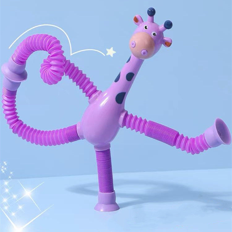 Telescopic Suction Cup Giraffe Toy Pop Tubes Fidget Fancy Toys | Shopee ...