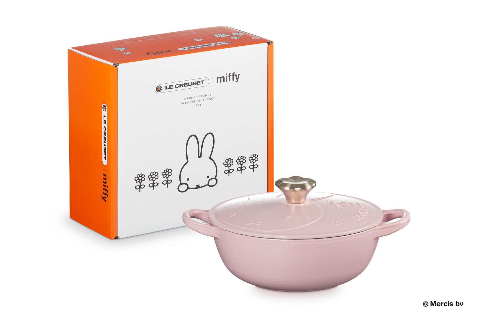 Le Creuset MIFFY Marmite with Light Gold Flower Knob - Sugar Pink (18cm ...