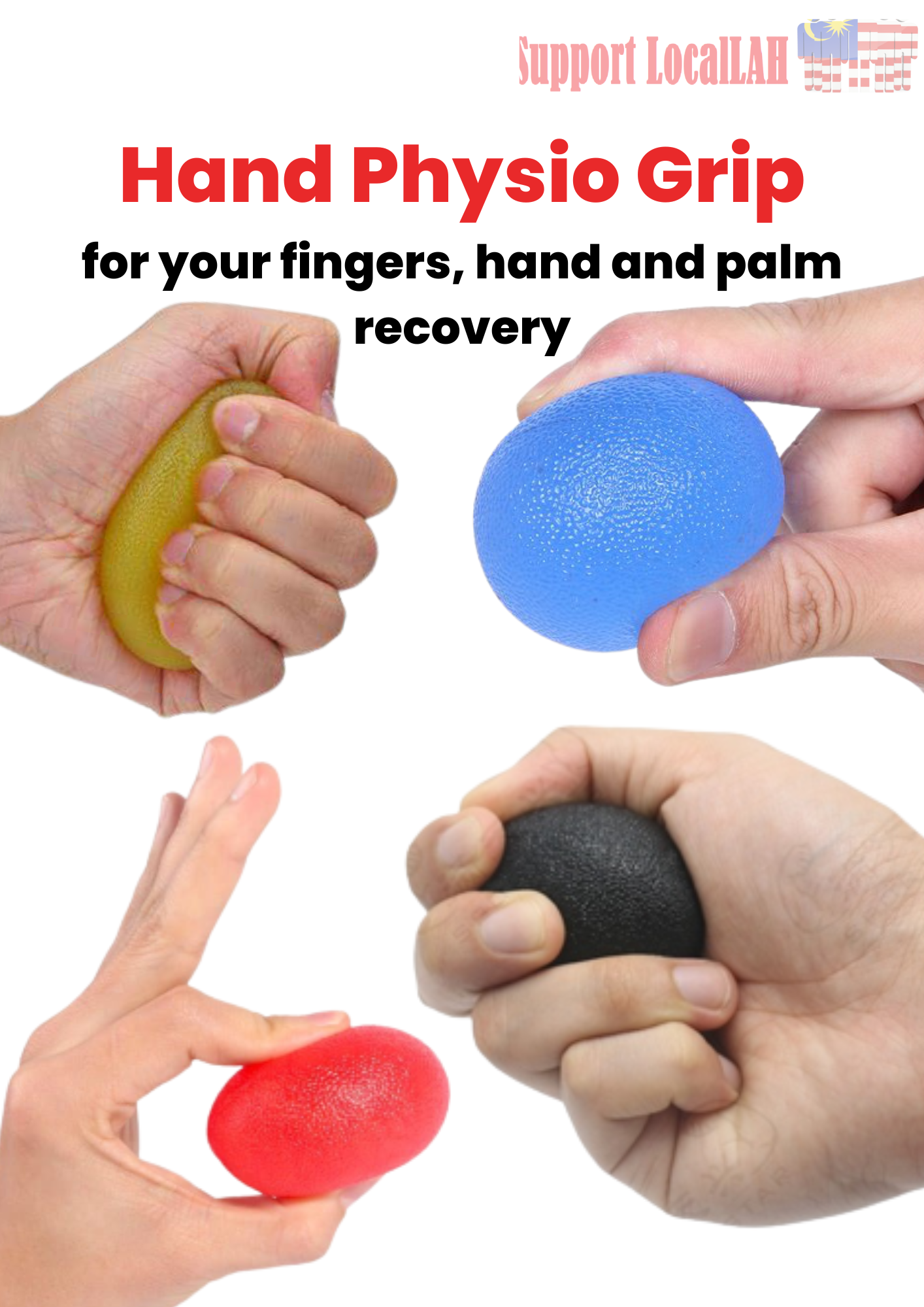 Stress Strength Rehabilitation Physio Therapy Massage Ball Grip for ...