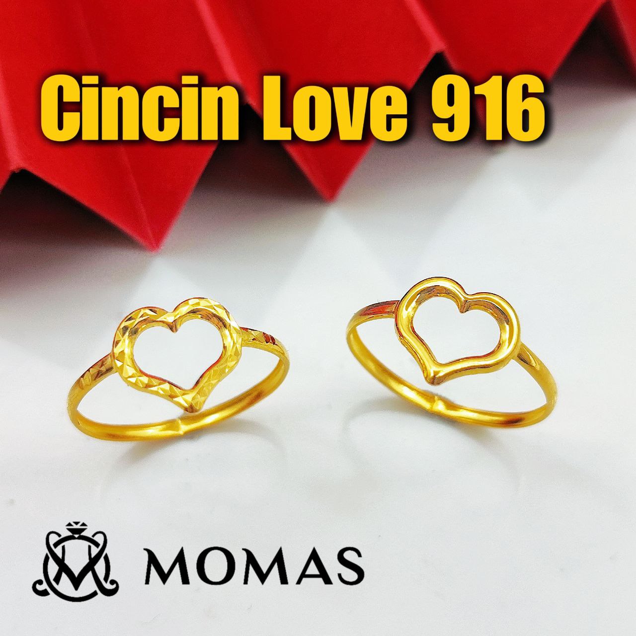 Cincin Love Emas 916 Original Cincin Emas 916 Tulen Cincin Bajet Emas 916 Cincin Murah Emas ...
