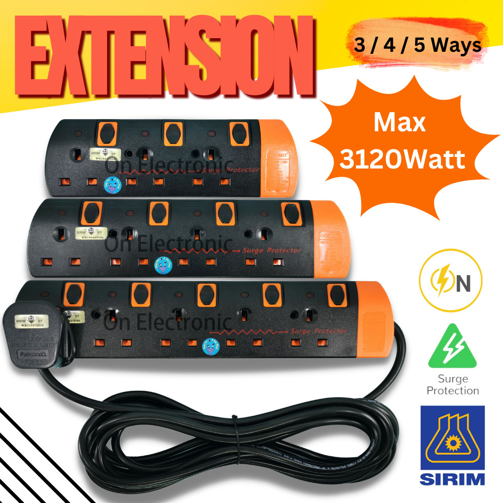 High Quality 3 4 5 6 Way Heavy Duty Trailing Socket Extension Socket 2 5 8 Meter Max Power