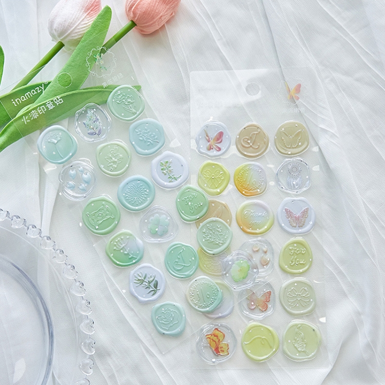 IMZ INS Beautiful Butterflies & Flowers Series 3D Wax Seal Patterns ...