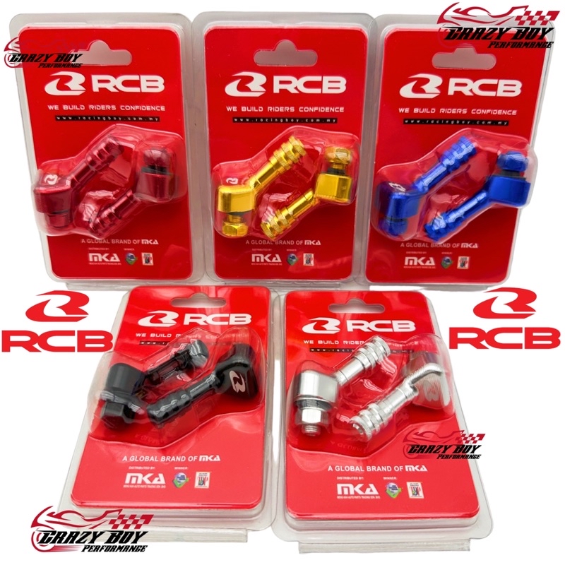 RCB RACING BOY AIR VALVE STEMS 8MM KEPALA TUBELESS 2PCS (1SET) 100% ...