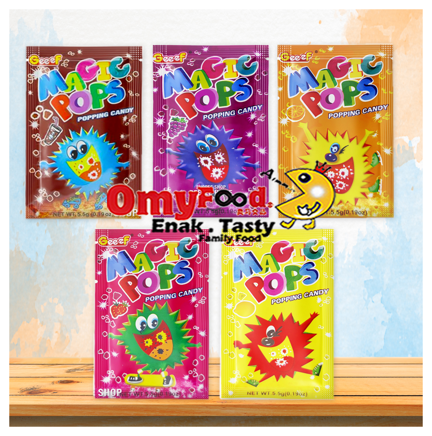5.5g Magic Pops Popping Candy [Strawberry / Orange / Grape / Lemon ...