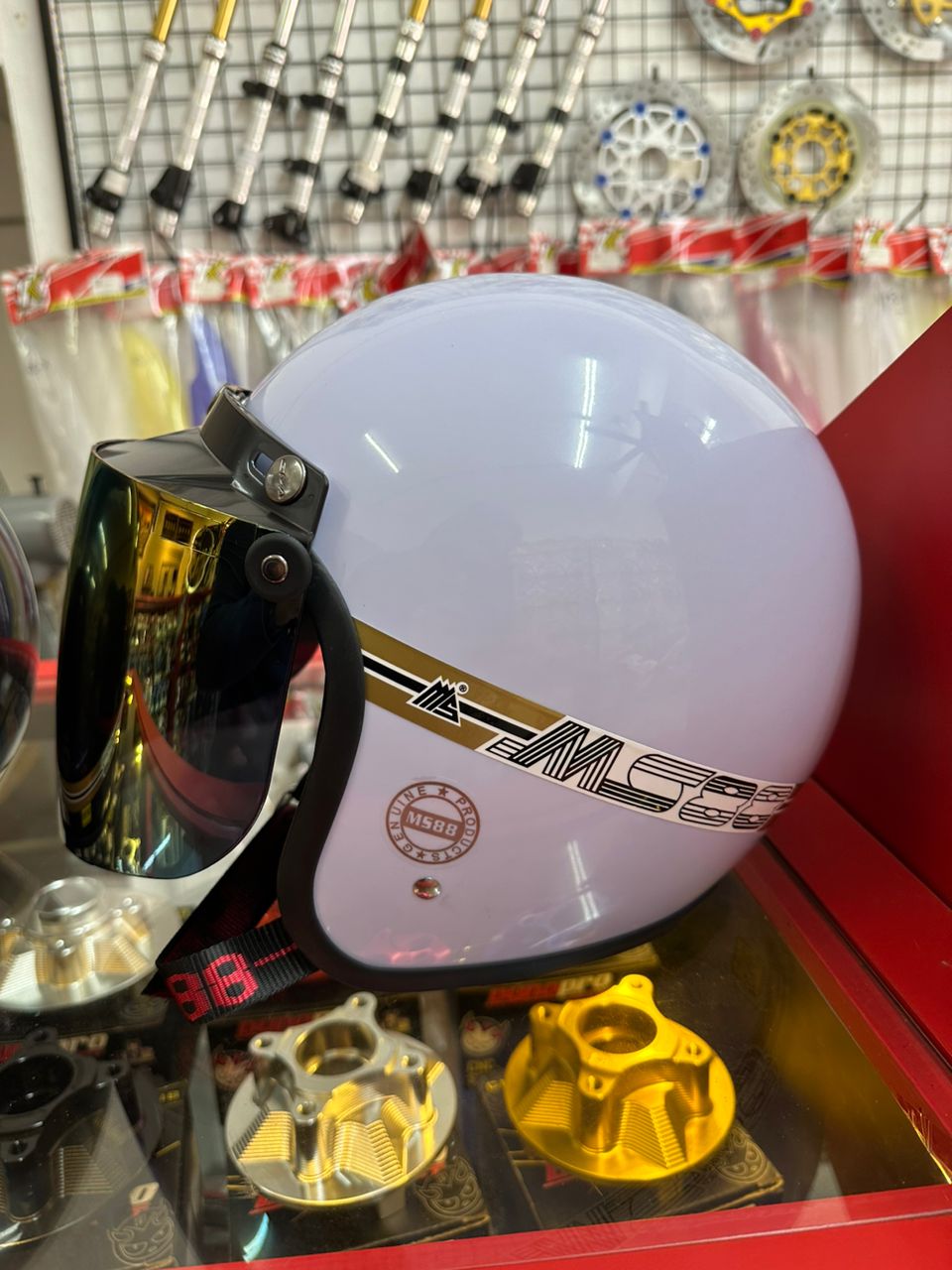 💯% ORIGINAL HELMET MS88 ( TALI TULISAN MERAH ) SIRIM MS-88 MS88 HELMET ...