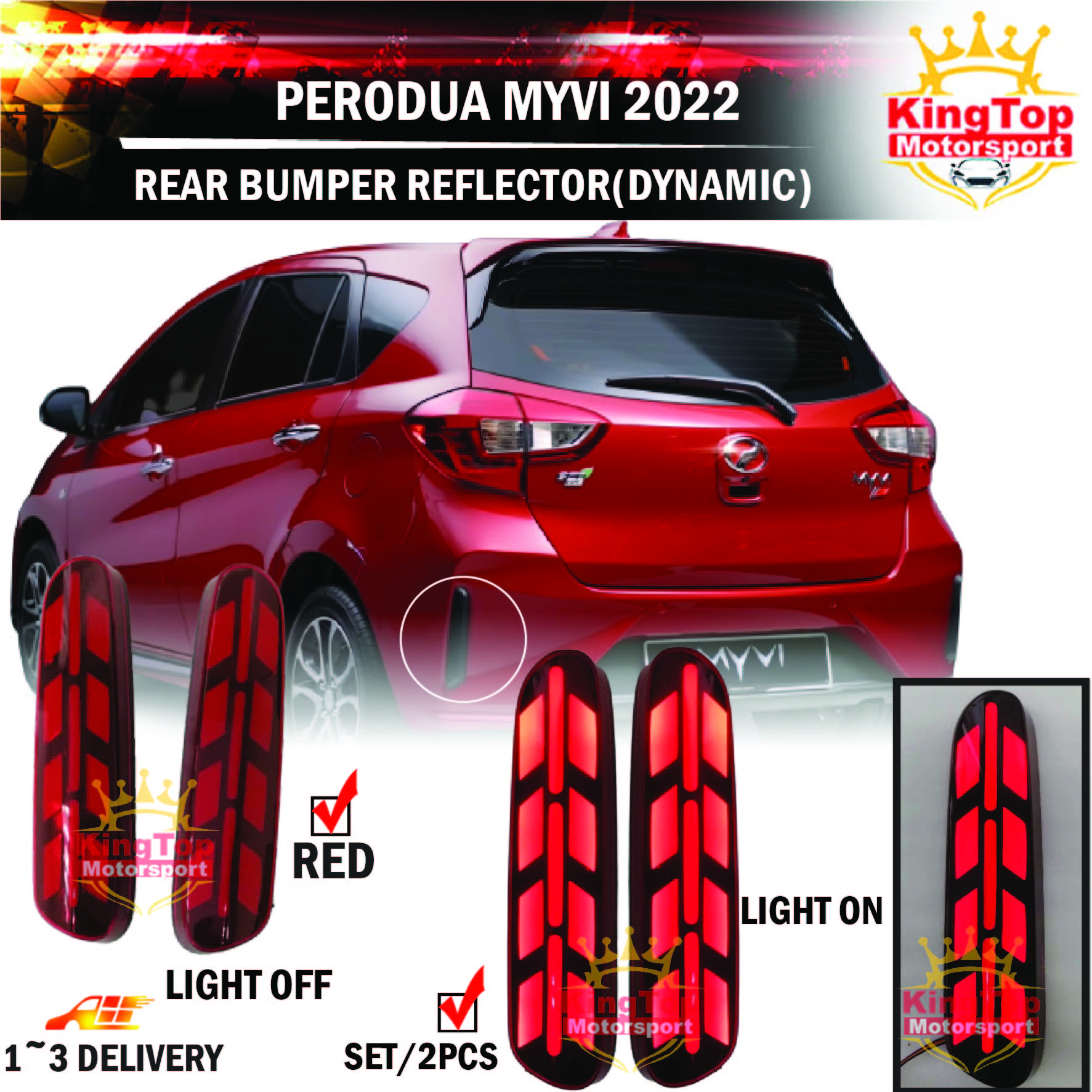 Perodua Myvi G3 Facelift 2022 to 2023 Rear Bumper Reflector LED DRL Reflector Rear Fog Lamp Daytime Running Light Shopee Malaysia