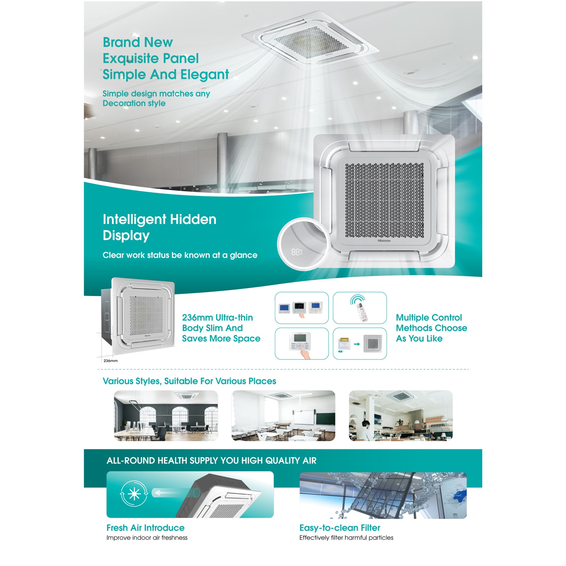 [Free Delivery Promo] Hisense 2.0HP Non Inverter, Golden Fin, Ceiling ...