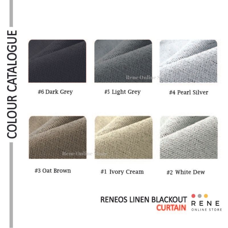 RENEOS Linen Blackout Curtain 300cm Height Langsir Sliding Door Langsir ...