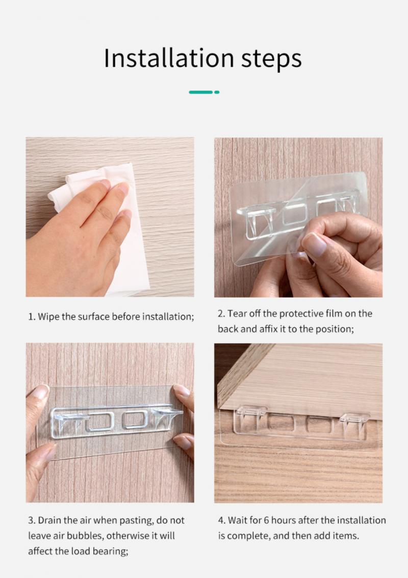 Strong Self Adhesive Shelves Bracket Holder for Cabinet Kitchen ...