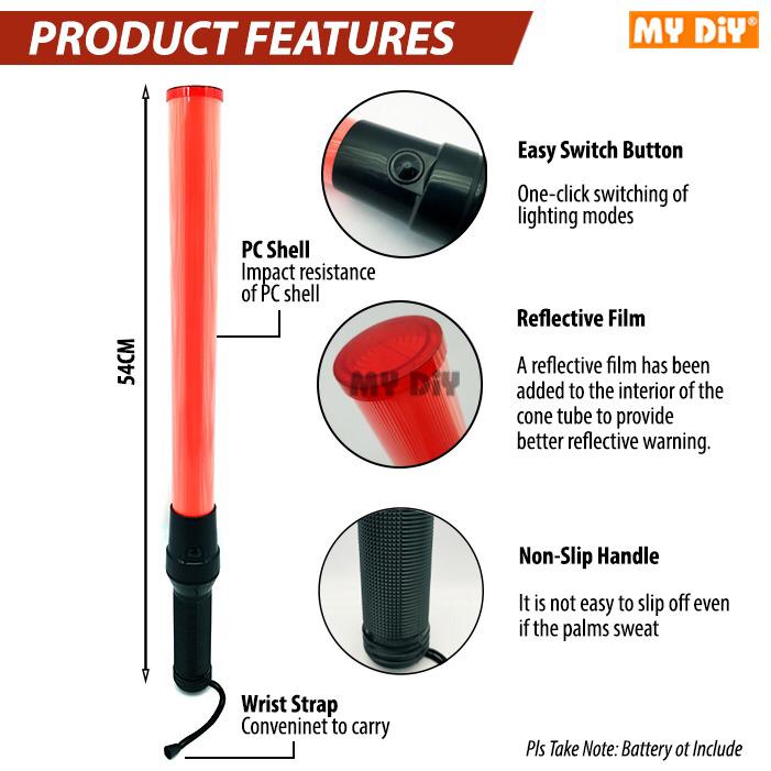 MYDIYHOMEDEPOT - LED Traffic Safety Baton Safety Hand Light Stick Baton ...