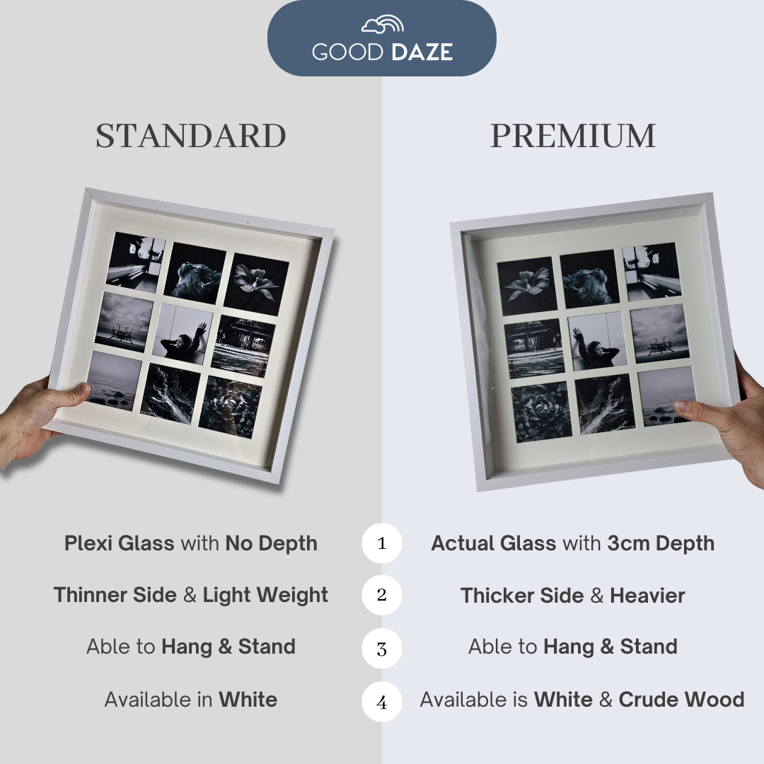 GOOD DAZE 3D Square Photo Frame Collage Photo Frame Custom Frame 九宫格相框 ...
