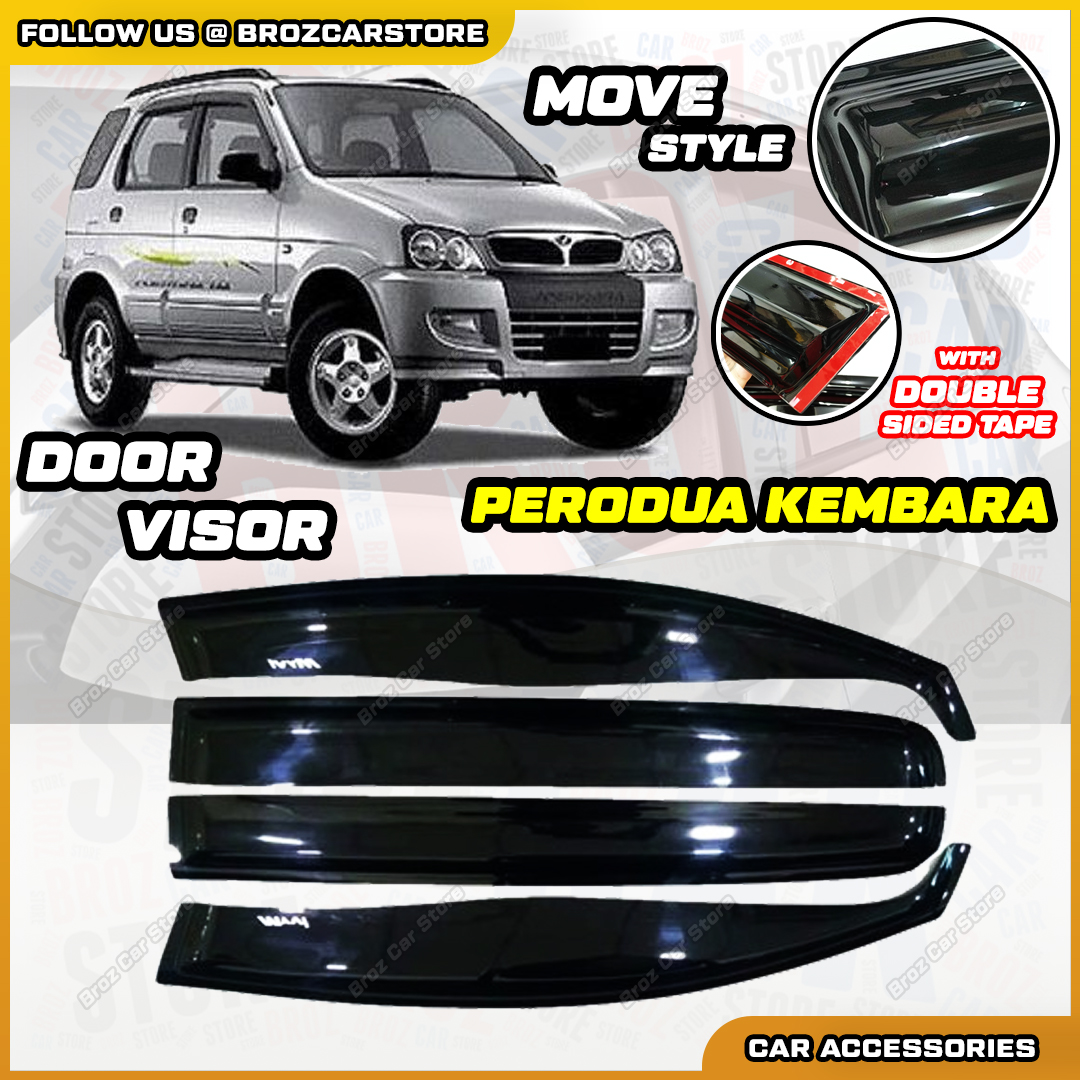 🔅 For Perodua Kembara Door Visor Move Acrylic Air Press Window Door ...