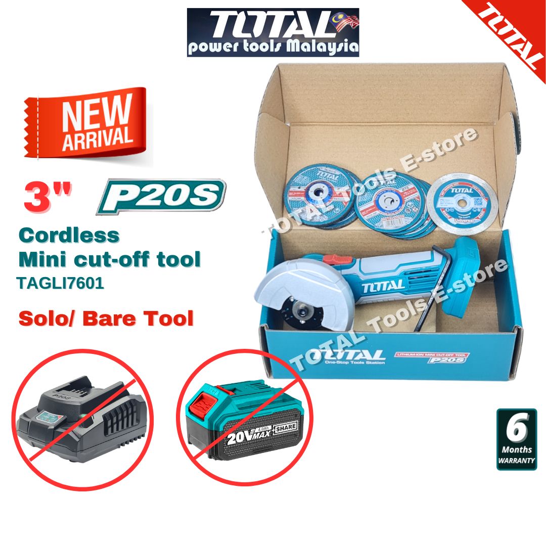 TOTAL 20v Cordless 3'' Mini cut-off Tool (Solo/ Bare Tool) 锂离子无线迷你切割工具 ...