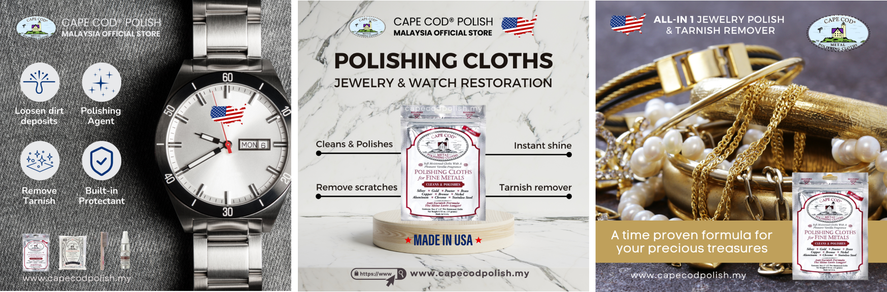🇺🇸 Cape Cod Polish USA - Metal Polishing Cloth + Buff Combo | Watches ...