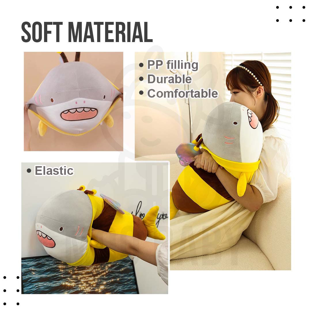 ⭐Moo Baby Shark Bee Patung Shark Plushie Plush Toy Pillow Plushie ...