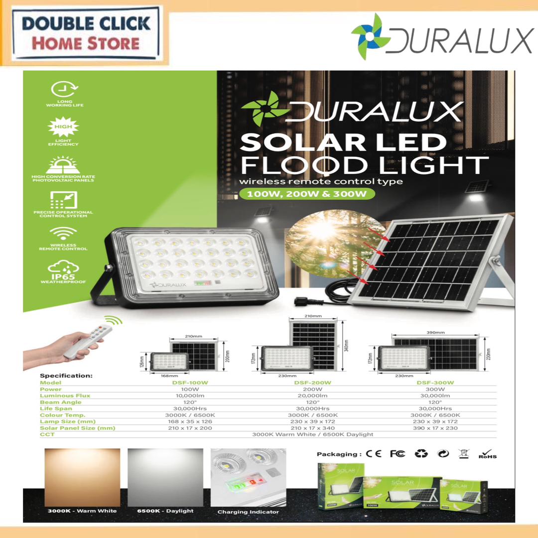 IP65 Duralux Solar Led Flood Light 100W 200W 300W Solar Led Sport Light ...