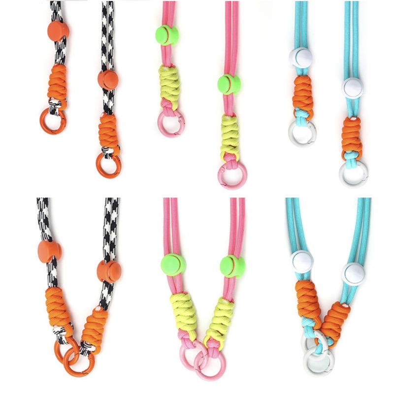 Lanyard Handphone ID card Lanyard Nylon Patch Crossbody Neck Clip Snap ...
