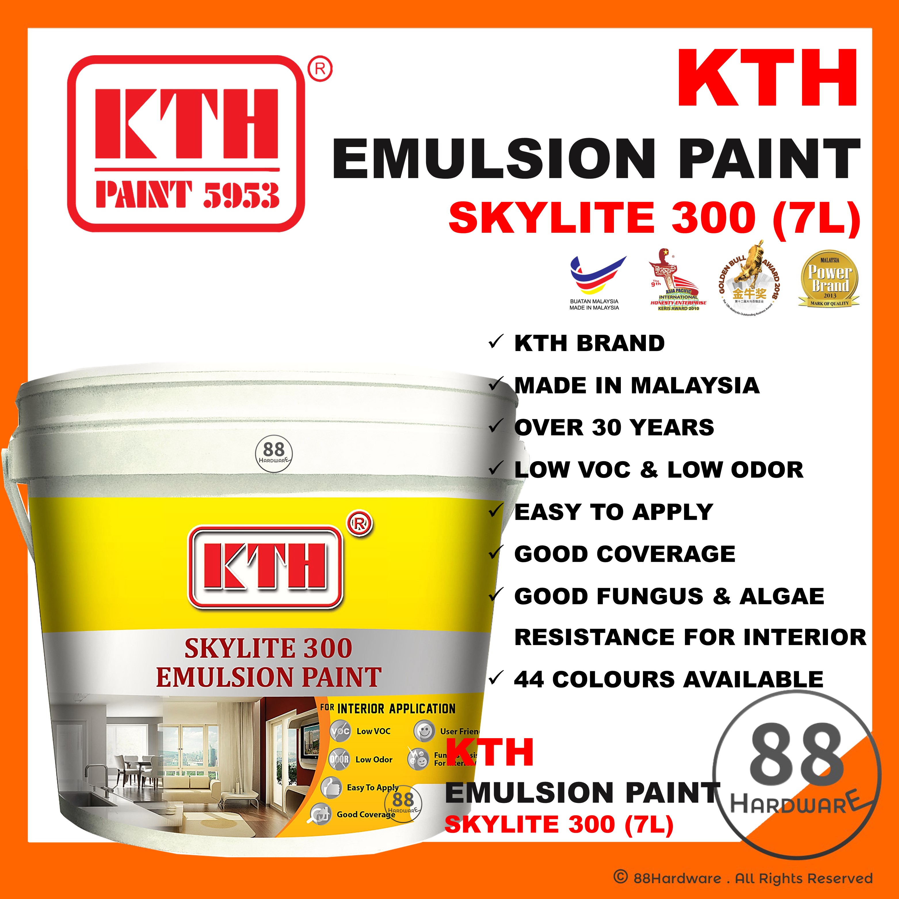 Kth 7L emulsion paint / cat rumah / cat dinding rumah / cat rumah murah ...