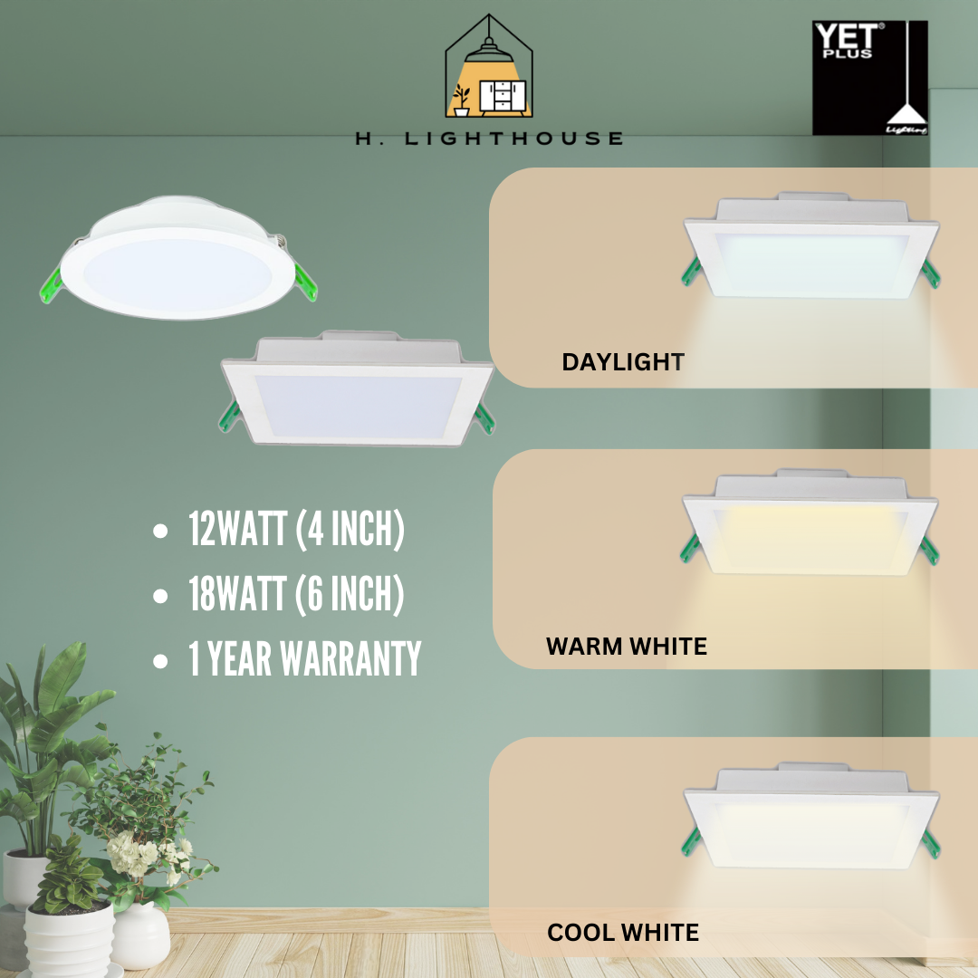 [SIRIM APPROVED] YET PLUS LED Downlight Kualiti Tinggi Kaca 12W 18W ...