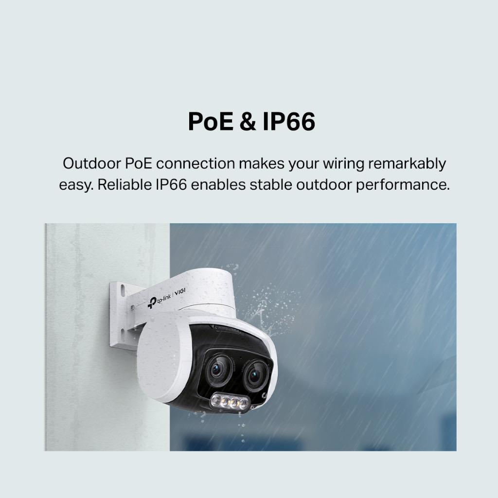TP-Link VIGI C540V POE WIRED 4MP Outdoor Full-Color CCTV Dual-Lens 3x ...