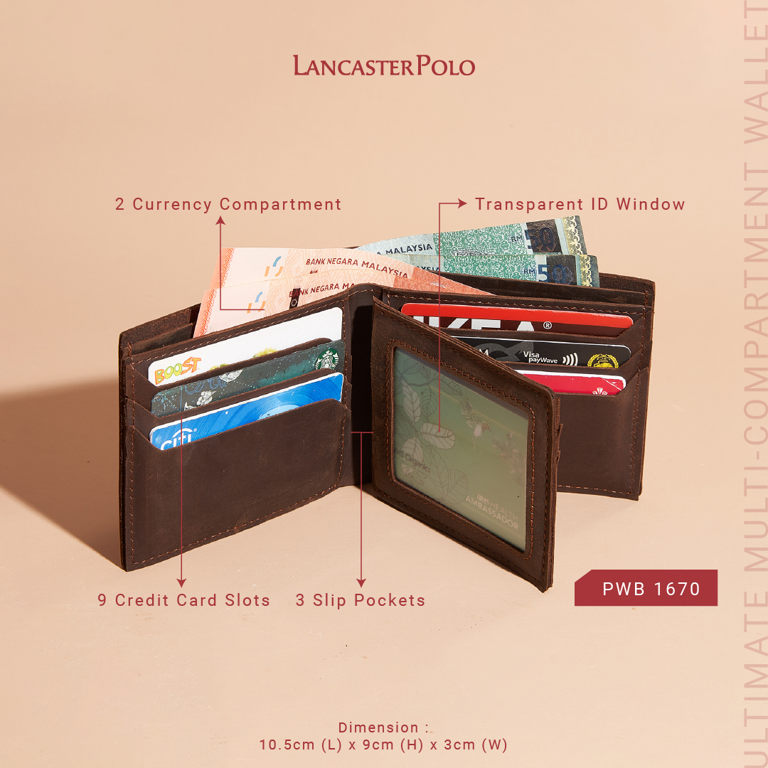 Lancaster Polo Full Grain Crazy Horse Leather Bifold Wallet – PWB 1669/ ...