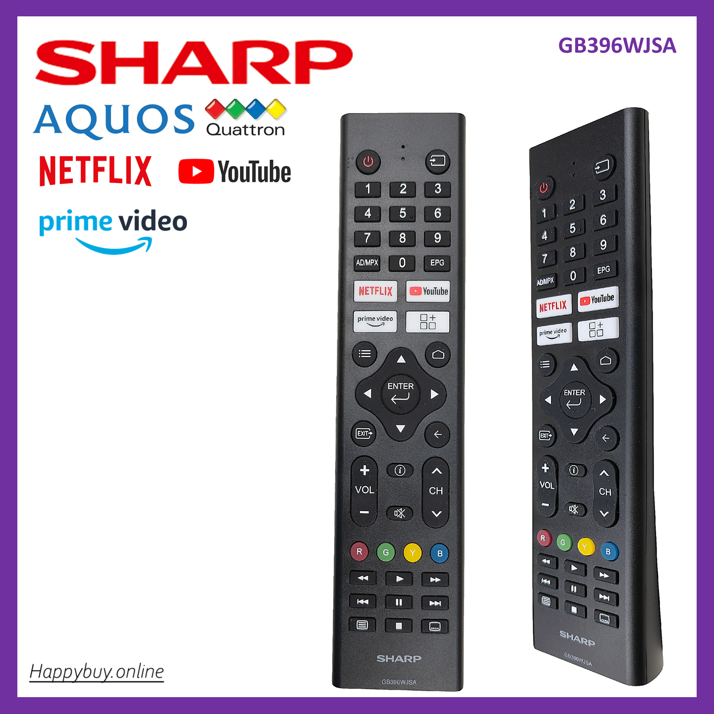 Sharp Aquos Smart TV Remote Control GB396WJSA Sharp Aquos Netflix ...