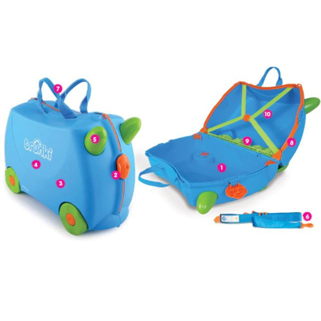 Trunki Kids Scooter Ride-On Suitcase Children Carry-On Luggage (18L ...