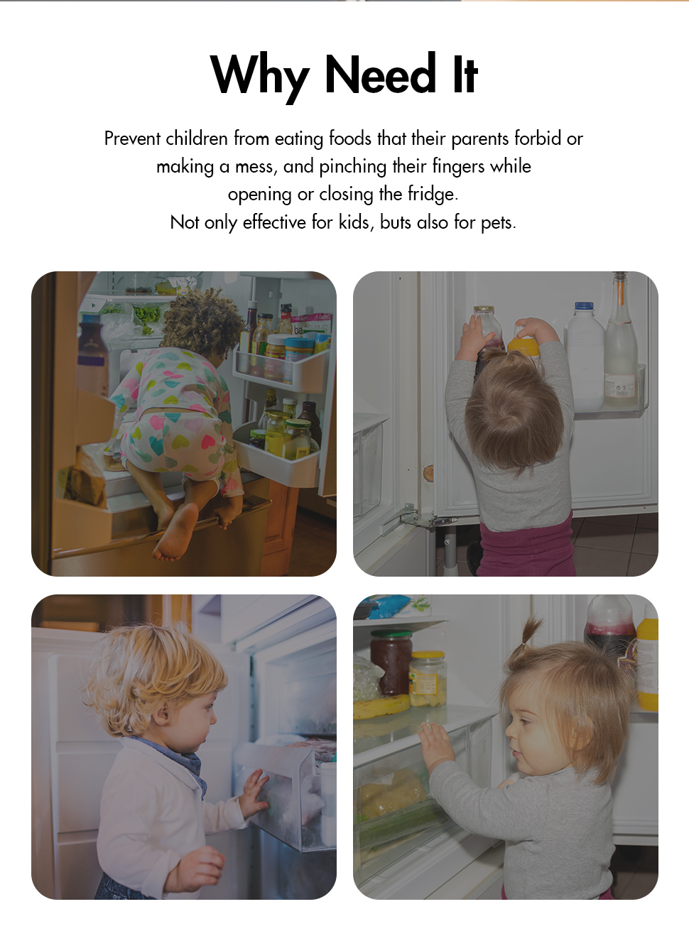 Baby Safety Refrigerator Lock Single-Door Fridge Door Stopper Child ...