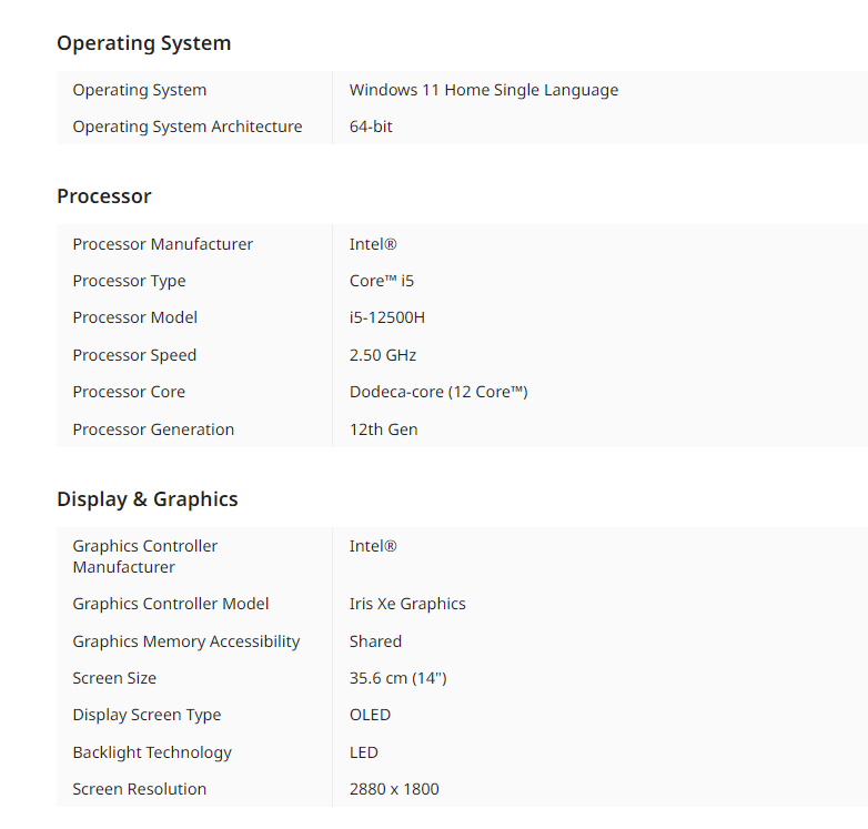 Acer Swift 3 Oled Sf314 71 543v I5 12500h 8gb Ddr5 512gb Iris Xe 14