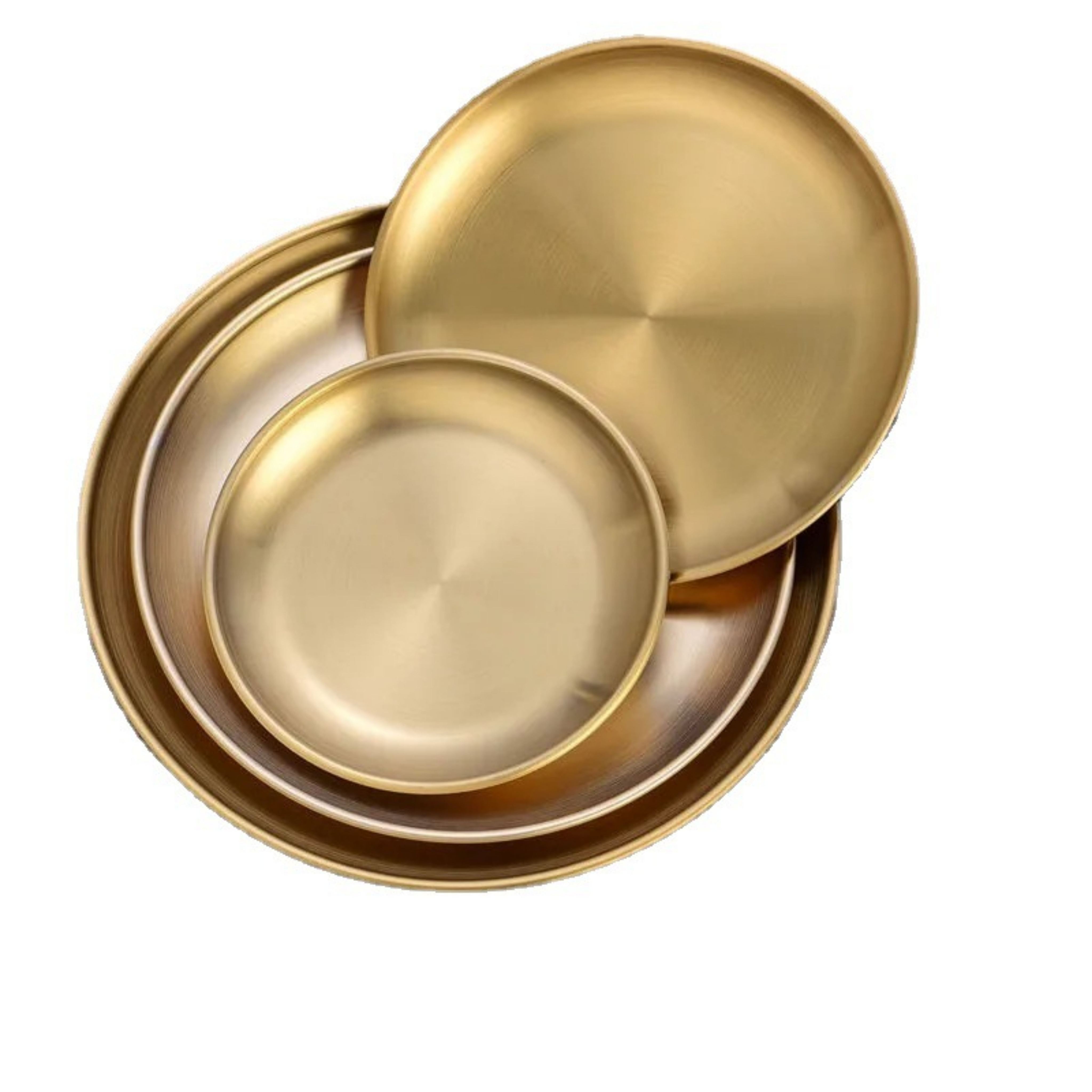 Stainless Steel Luxury Gold Dining Plates | Shopee Malaysia