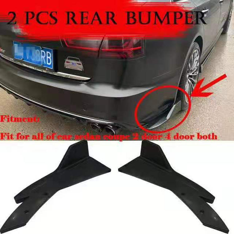 Universal Car Rear Bumper Lip Diffuser Winglet Wings Anti-crash ...