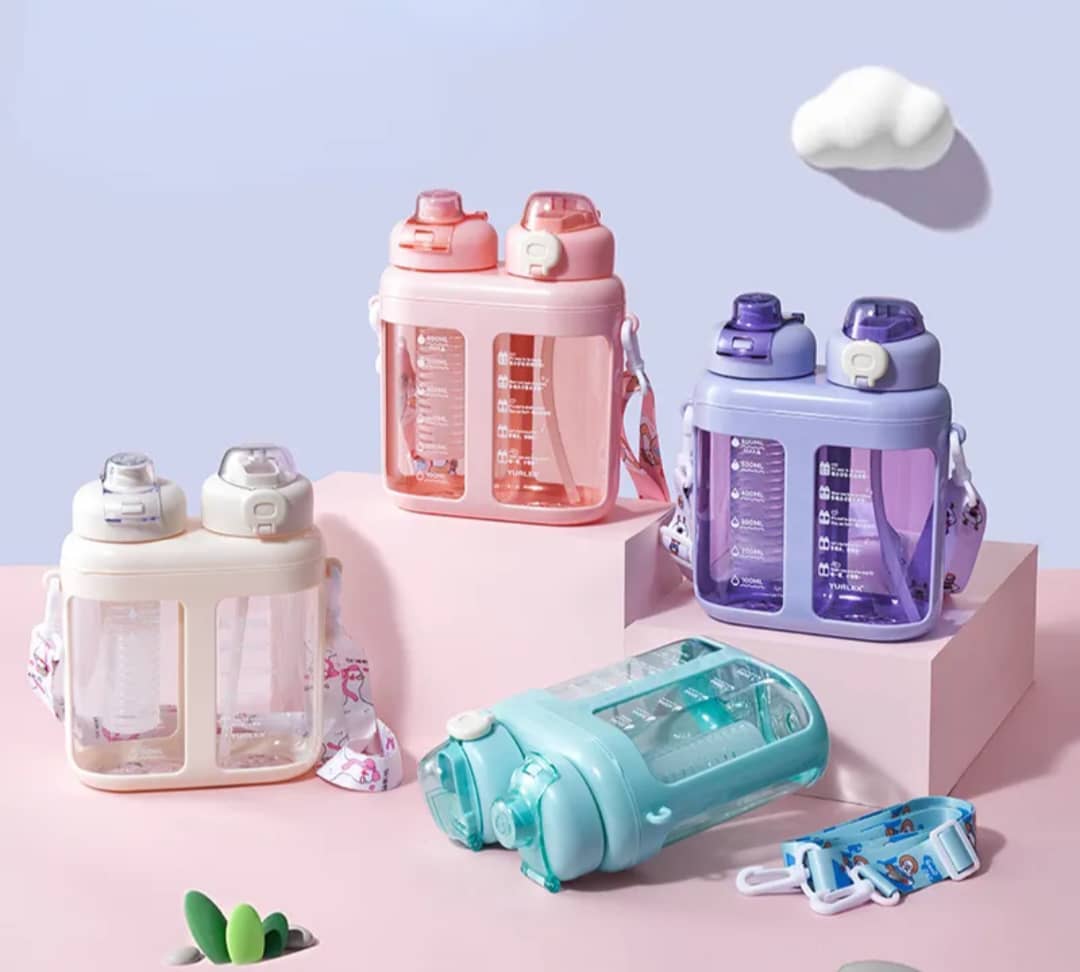 1600ml Double Drink Water Bottle Compartment Package Water Bottles ...